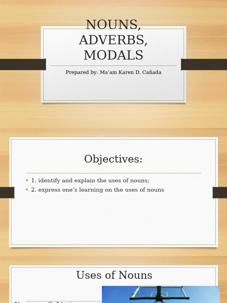 q1 m3 Nouns, Adverbs, Modals | PDF