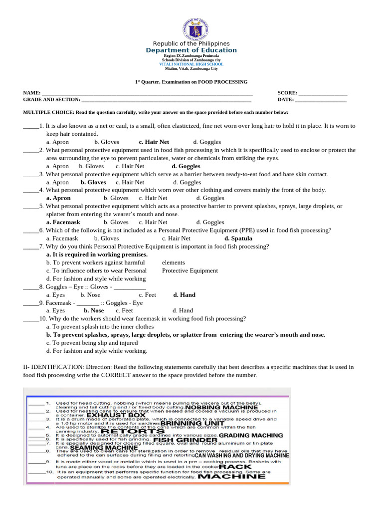 1ST Quarter Exam CG | PDF