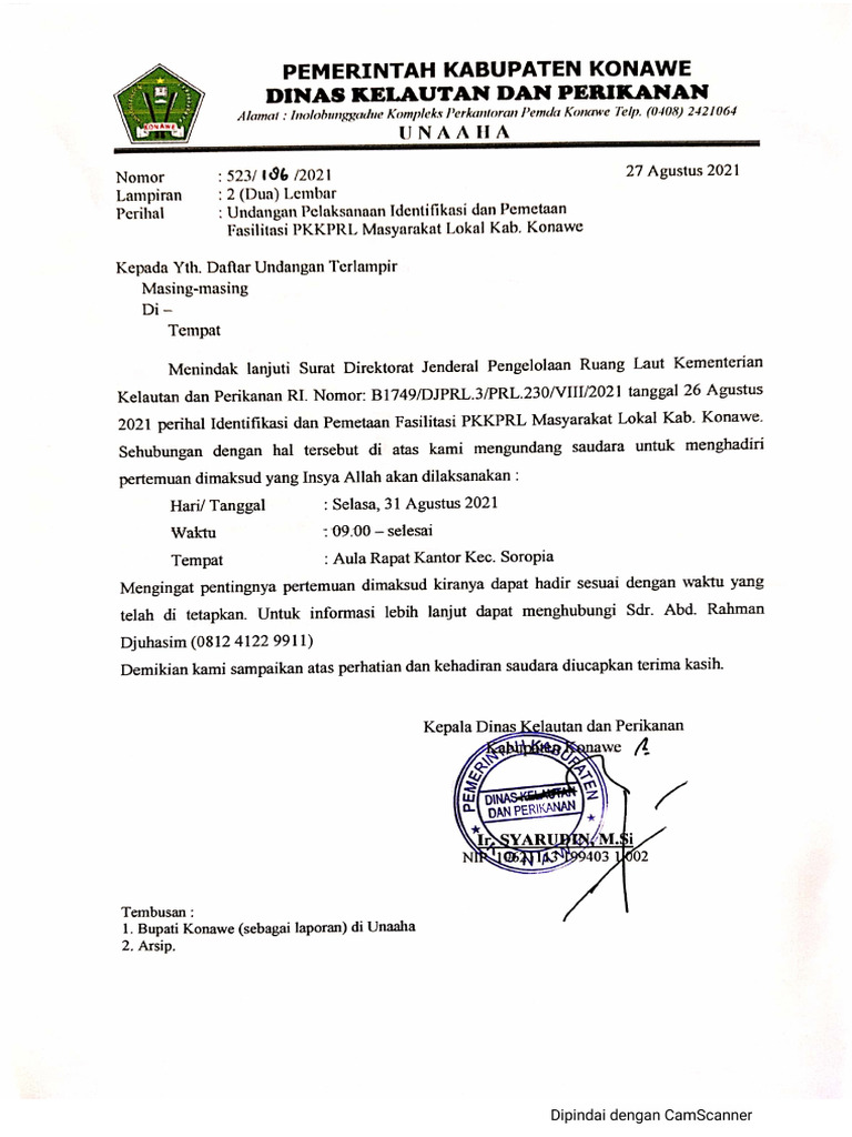 Undangan FGD PKKPRL 310821 | PDF