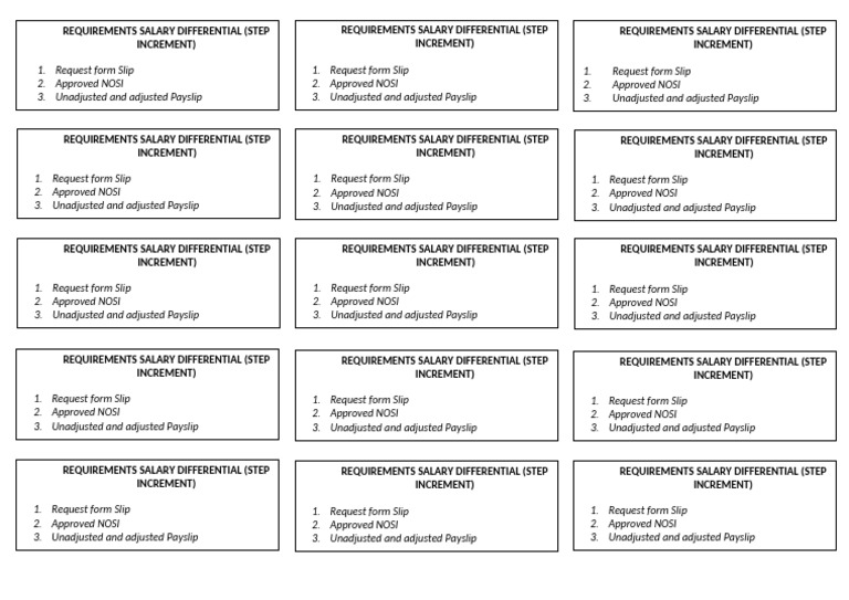 Requirements_For-Salary-Differential-Step-Increment | PDF