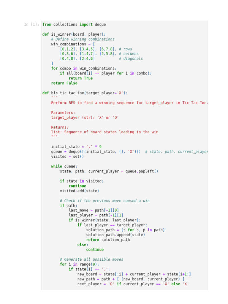 Implementation Of Bfs For Tic Tac Toe Problem Pdf Queue Abstract Data Type Computer