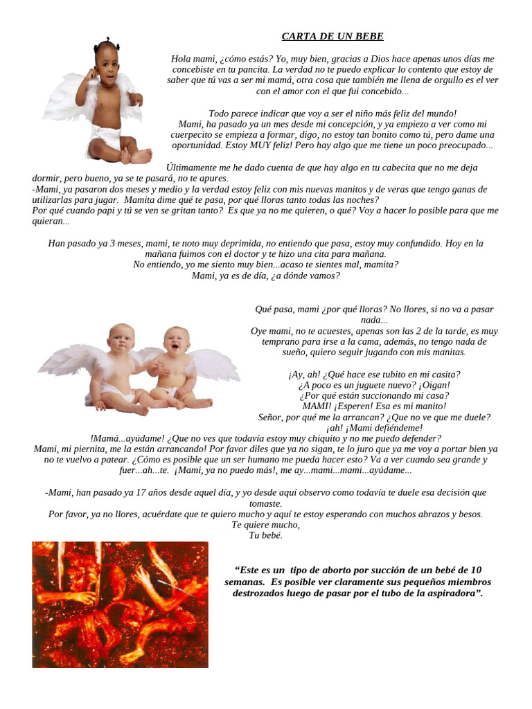Carta Emotiva de un Bebé No Nacido | PDF
