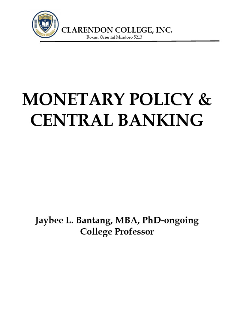 Monetary Policy & Central Banking Module | PDF
