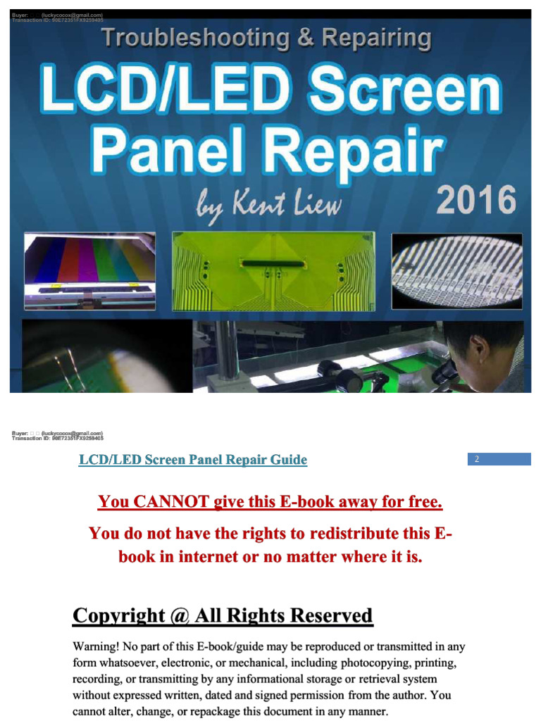LCD Panel Repairing Book | PDF