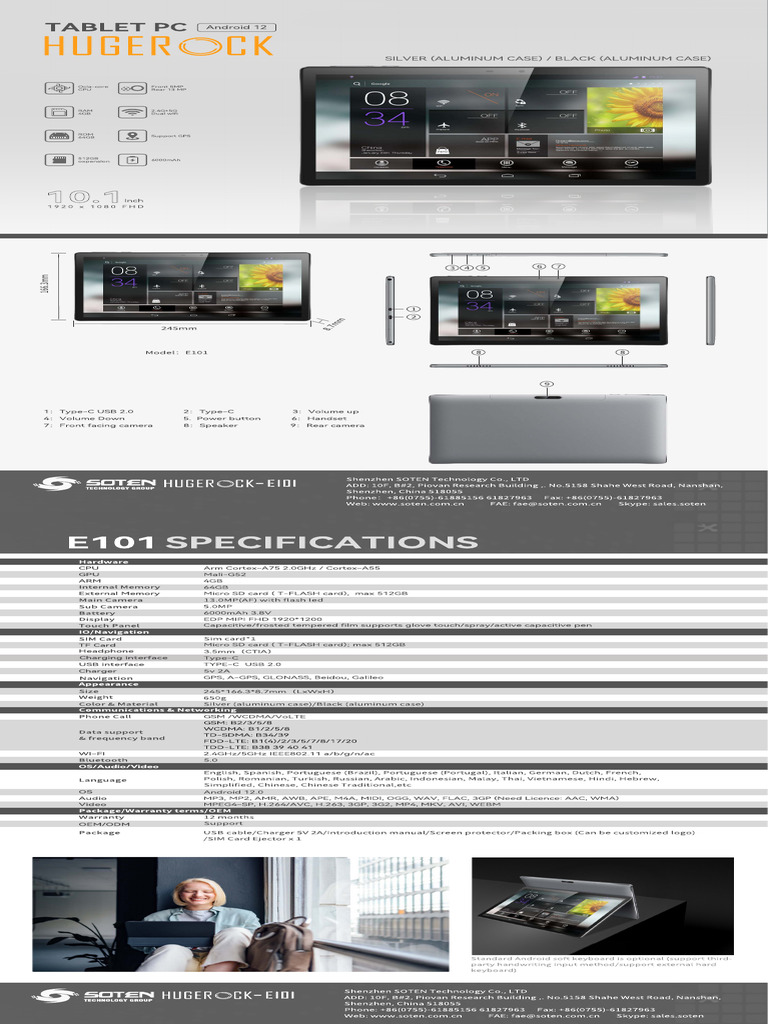 E101 Tablet PC DM | PDF | Tablet Computer | Computer Hardware