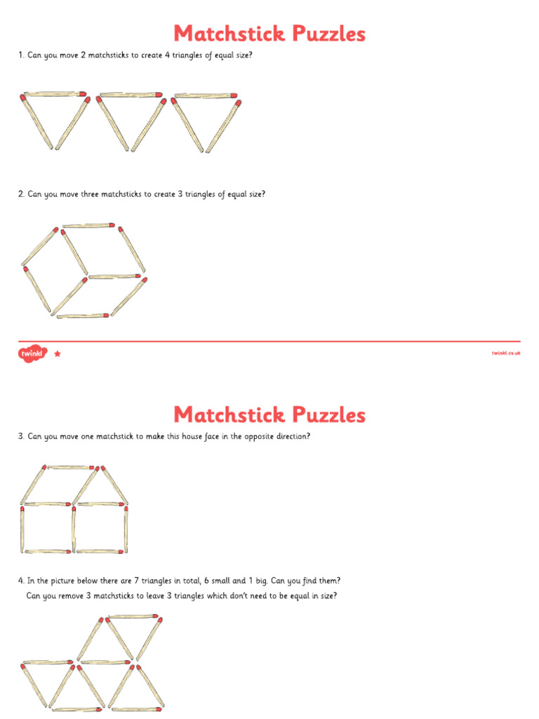 T HE 308 Differentiated Matchstick Puzzles | PDF