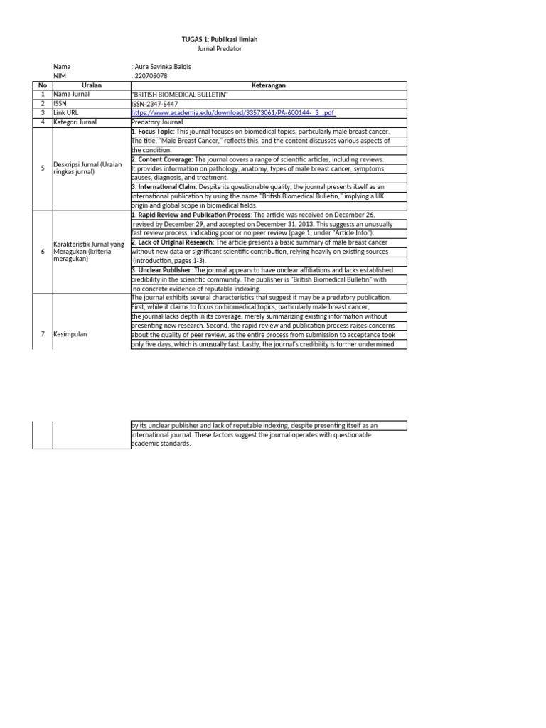 Jurnal Predator - Aura Savinka | PDF