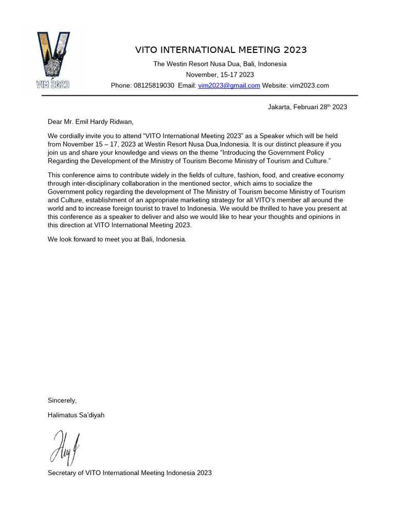 Surat Vip Vim 2023 | PDF