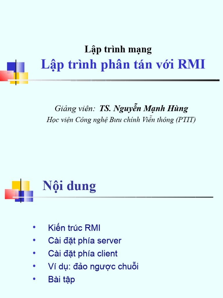 Lập trình phân tán với RMI | PDF