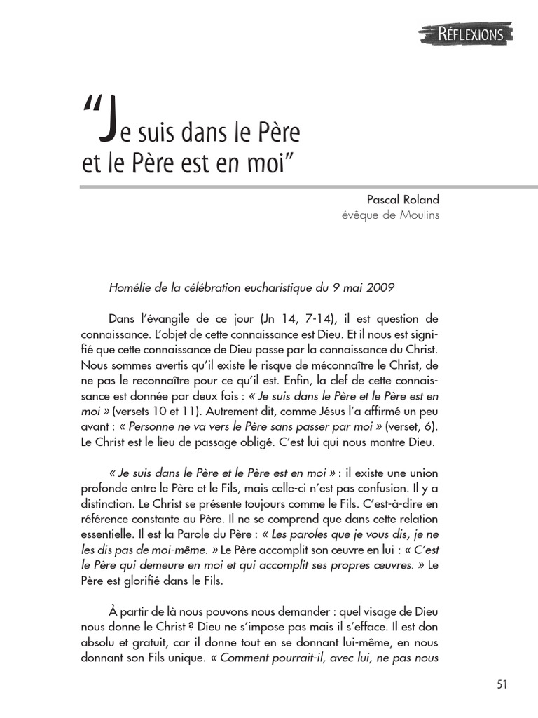 06 Je Suis Dans Le Pere Et Le Pere Est en Moi Eglise Et Vocations N°7 ...