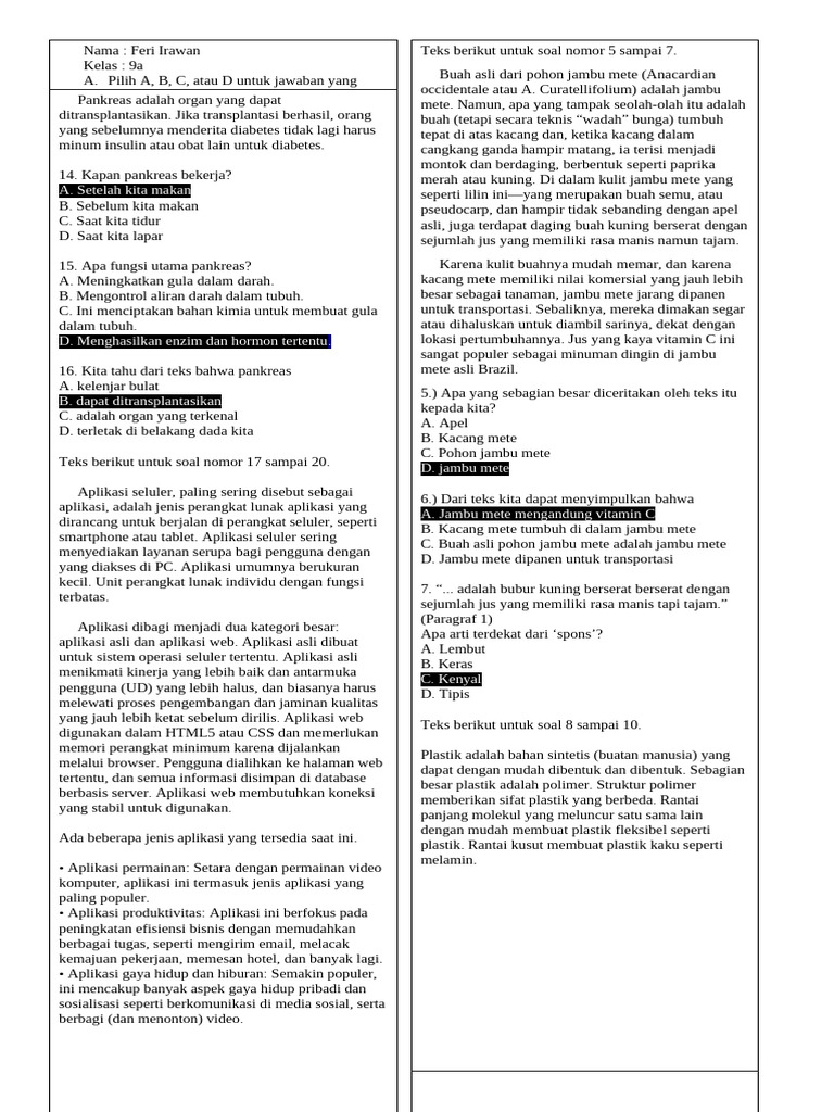 Assesment Hal 149-152 | PDF