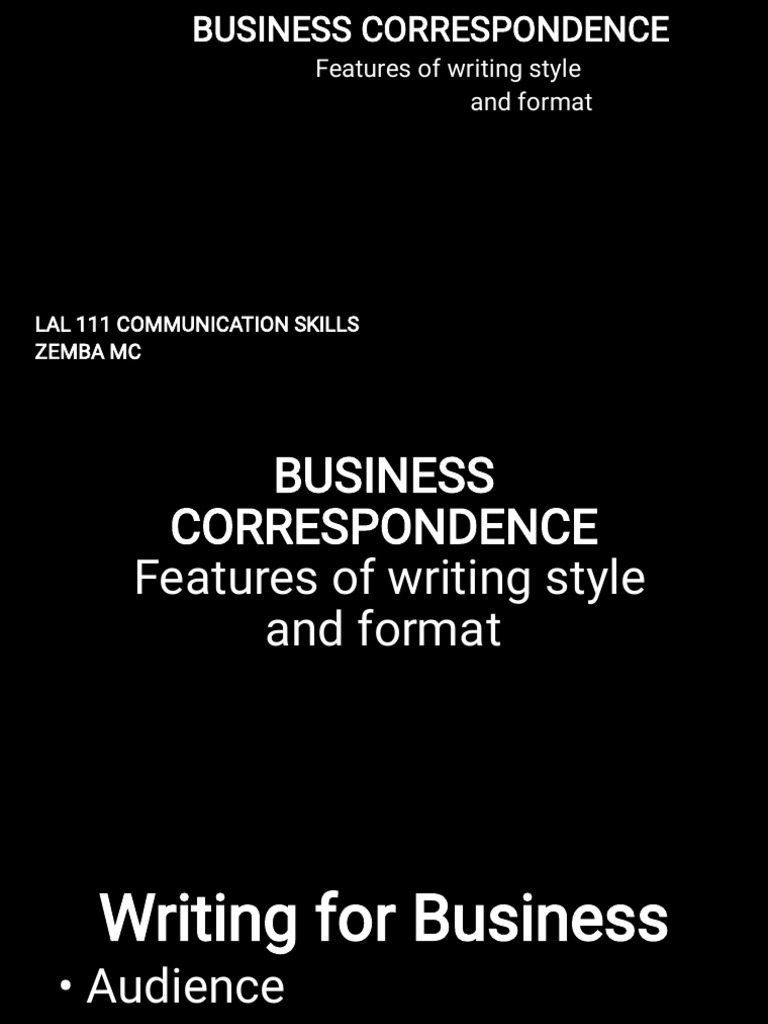 BUSINESS CORRESPONDENCE Format and Style | PDF | Languages | Language ...