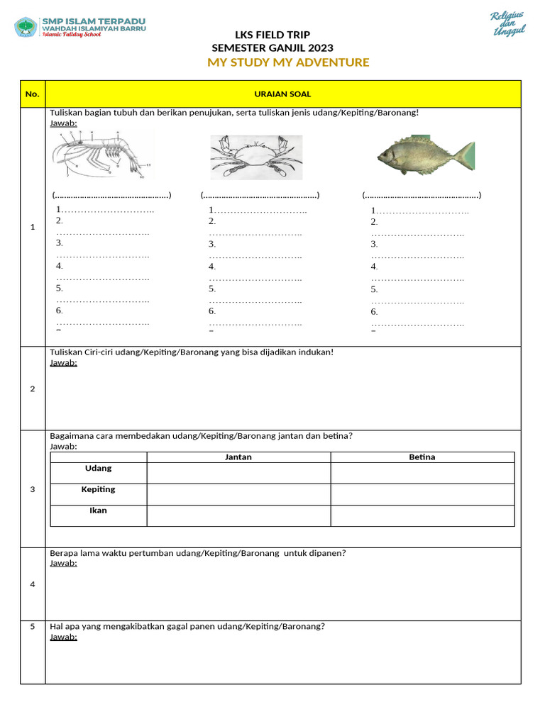 Soal Field Trip | PDF