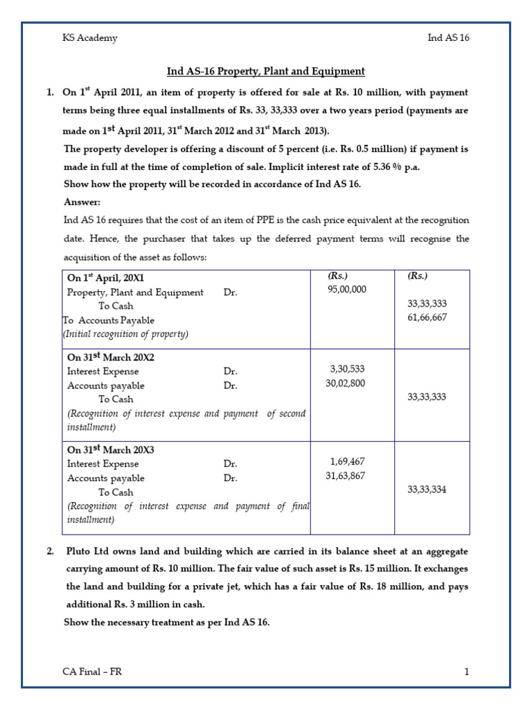 Ind AS 16 Final Material | PDF