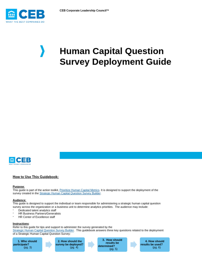 Human Capital Question Survey Deployment Guide | PDF | Analytics | Career & Growth
