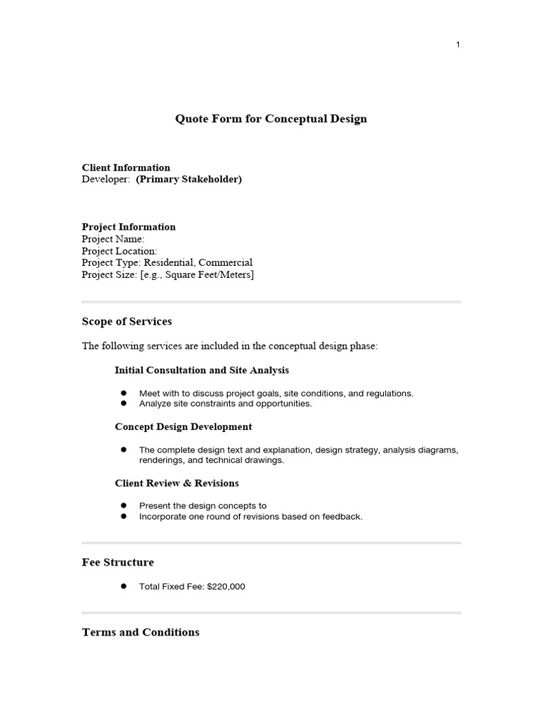 Quotation Form Draft | PDF