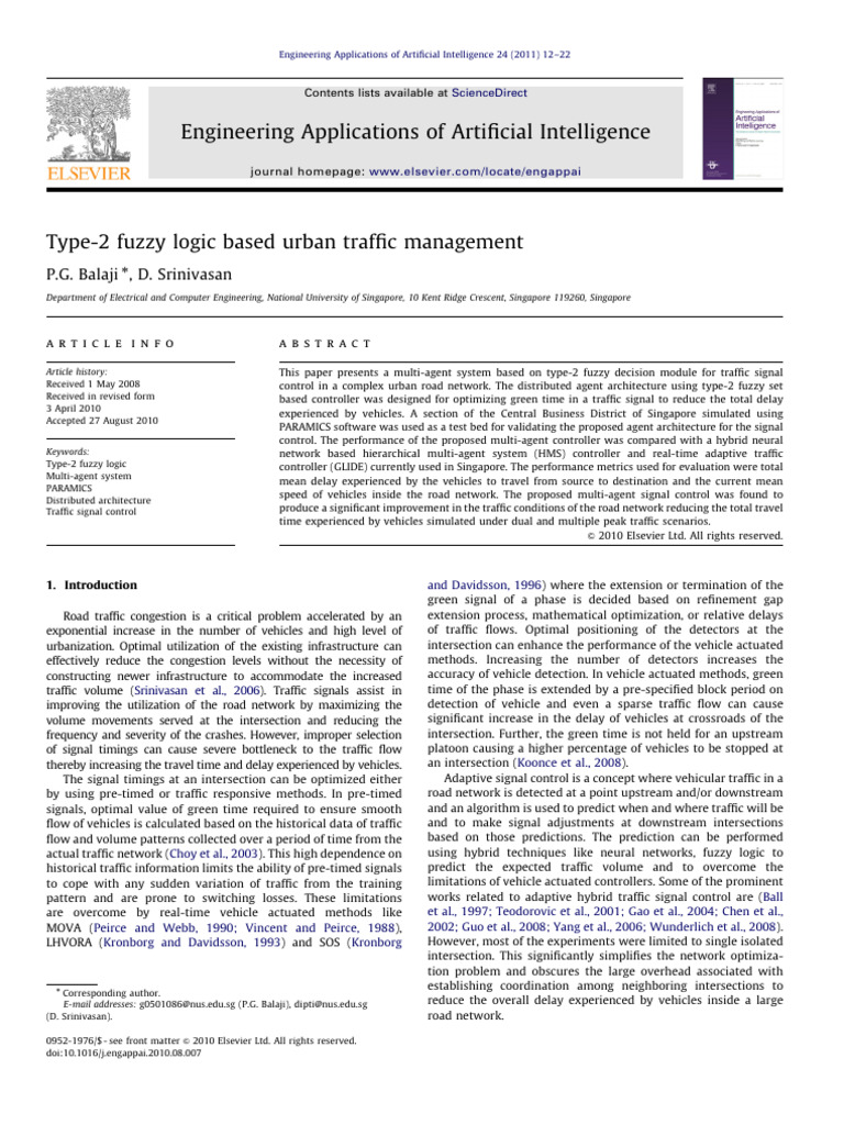 Type-2 Fuzzy Logic Based Urban Traffic Management | PDF