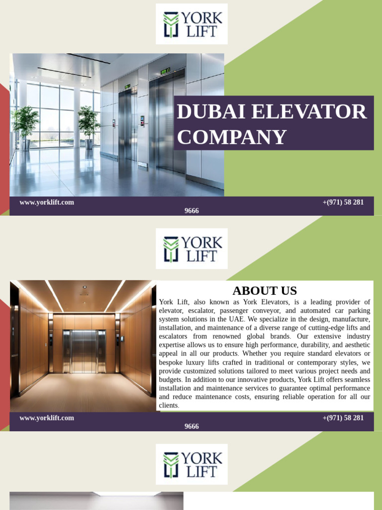 York Lift: Premier Elevator Solutions Dubai | PDF | Elevator | Technology & Engineering