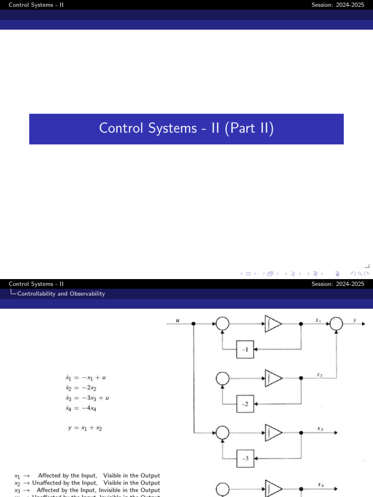 Slides - Control Systems - II (Part II) | PDF | Matrix (Mathematics) | Teaching Methods & Materials