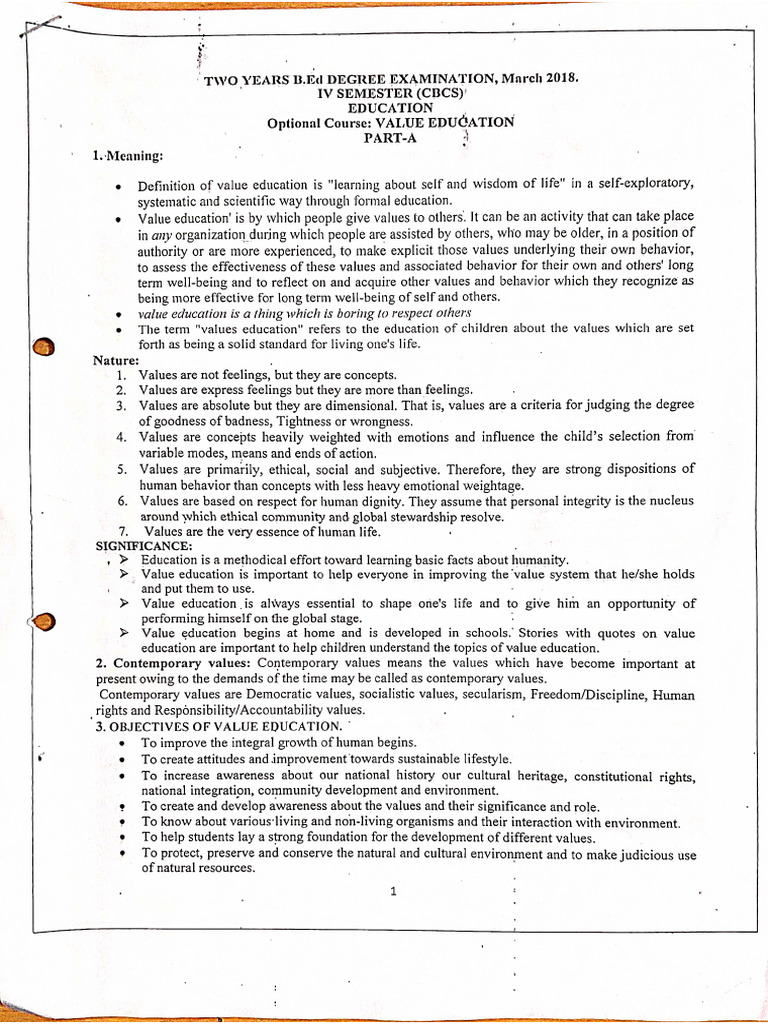 Value education | PDF Value education | PDF