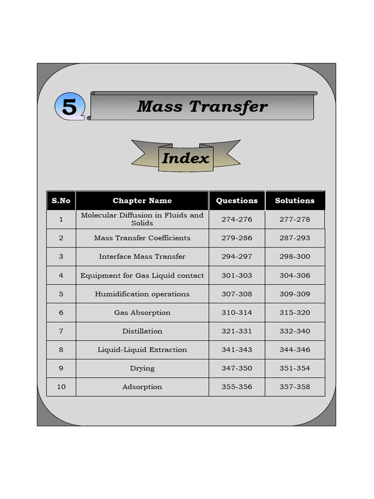 Mass Transfer Pyq | PDF