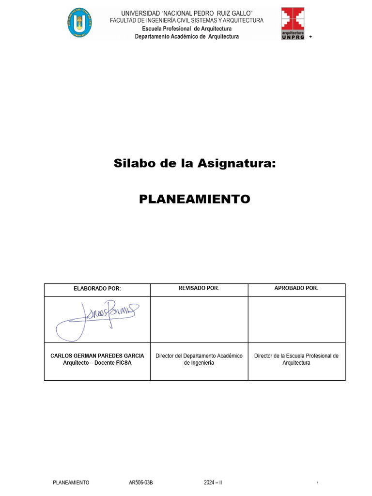 Planeamiento - Silabo - 2024-Ii | PDF