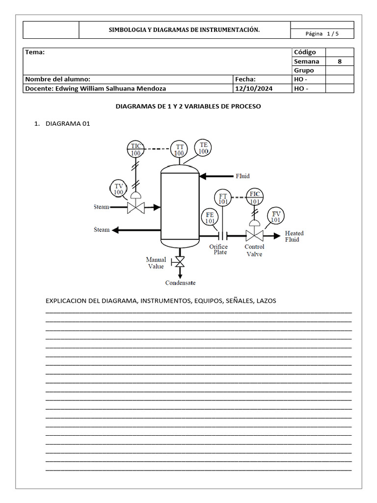 Ho Diagrama de 1 y 2 Variables Simb y Diag de Instrumentacion | PDF ...