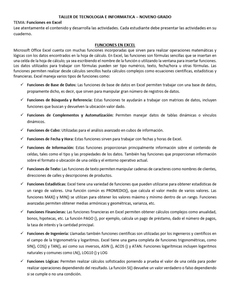 TALLER DE TECNOLOGIA E INFORMATICA 3 Periodo 9C | PDF