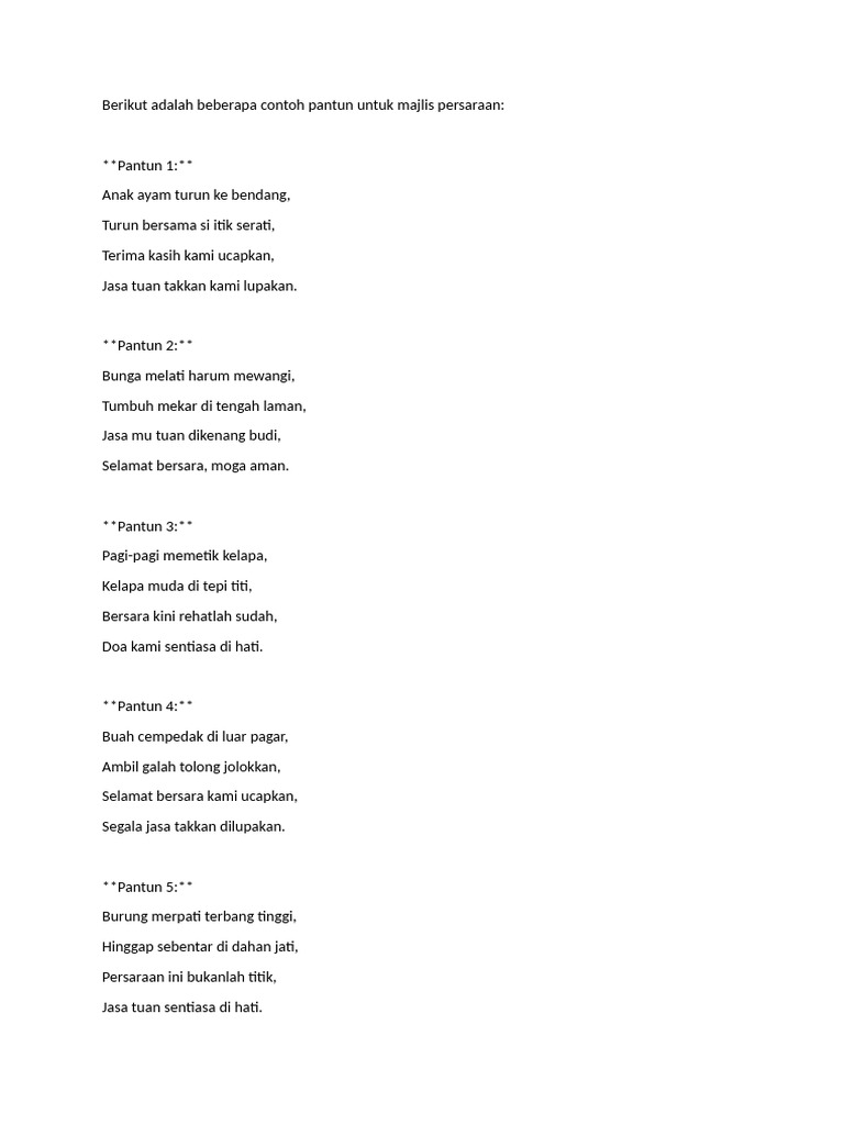 Koleksi Pantun (Emcee) | PDF