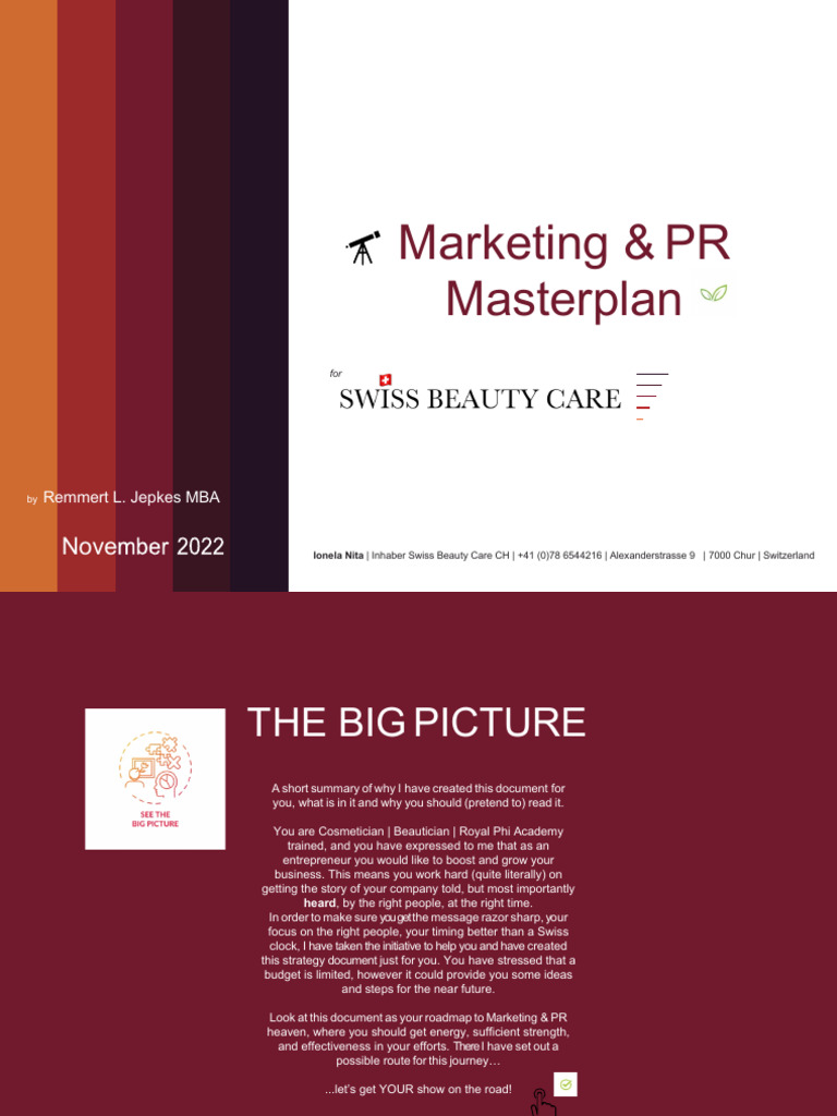 Marketing & PR Master Plan - For Swiss Beauty Care Chur - 20221123 2 | PDF