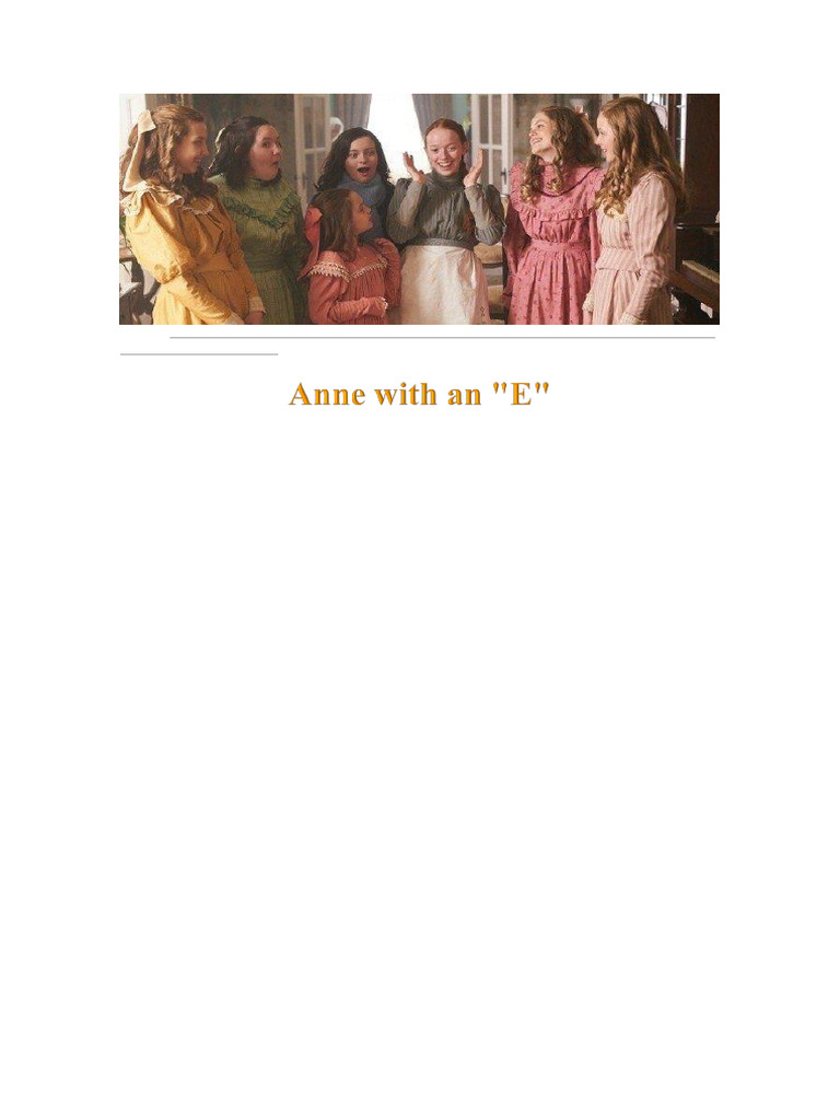 Anne with an E: Lecciones de Vida | PDF