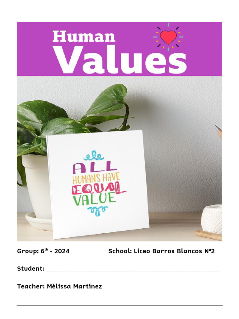 Unit 1 - Human Values - 6TH - Nocturno - 2024-1 | PDF