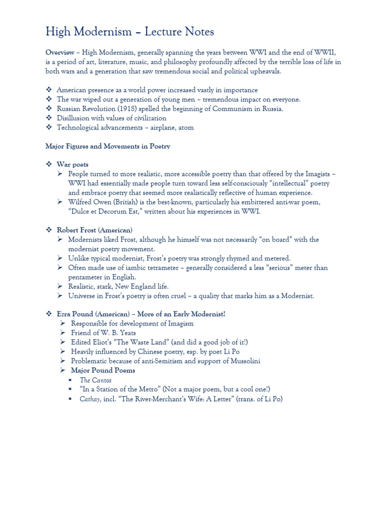 High Modernism | PDF