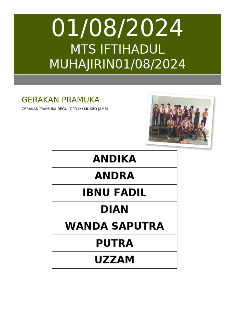 Regu Putra Dan Putri | PDF