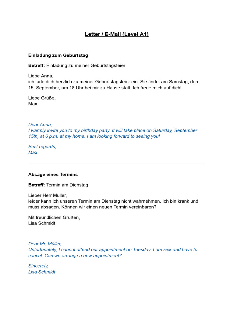 E-Mail_Letter for A1 | PDF