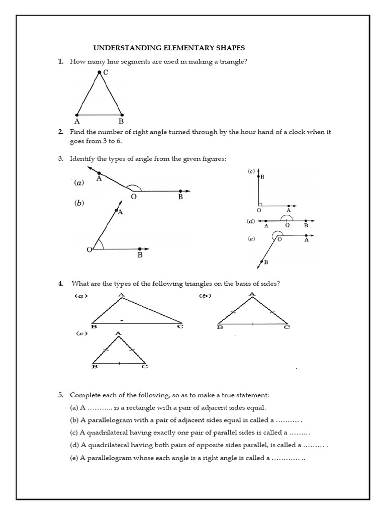 Understanding Elementary Shapes | PDF