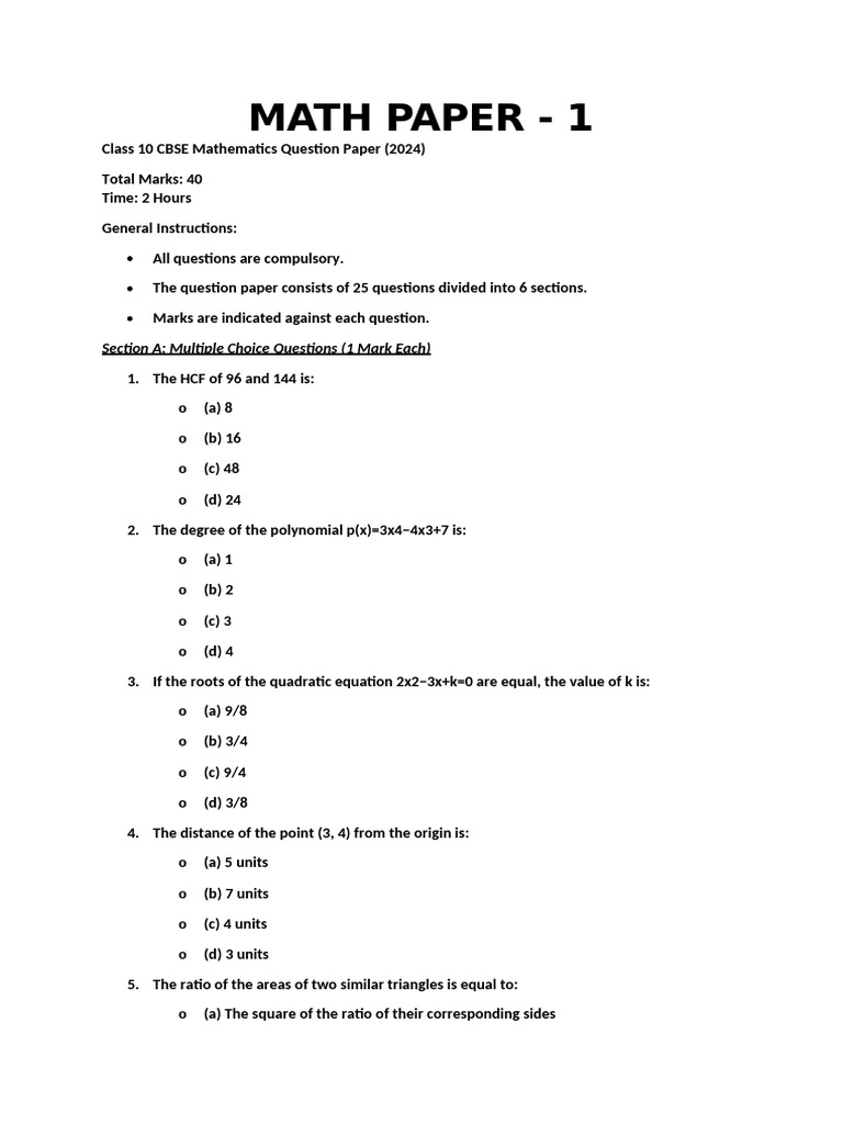 MATH PAPER | PDF