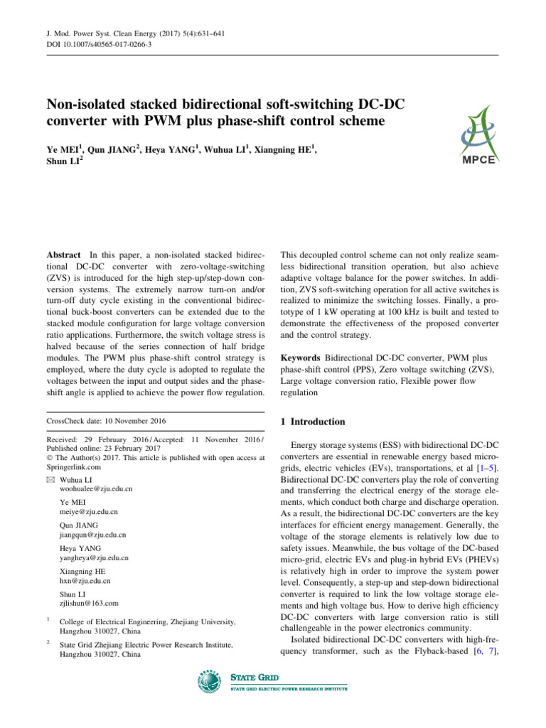 Non-Isolated Stacked Bidirectional Soft-Switching DC-DC Converter With PWM Plus Phase-Shift ...