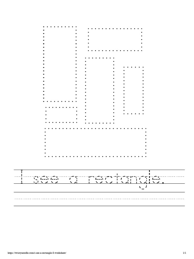 I see a rectangle Worksheet - Twisty Noodle | PDF