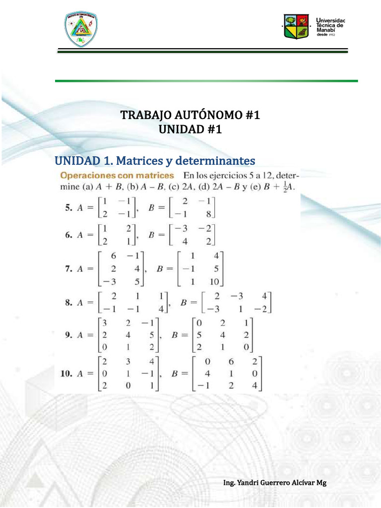 TA1.-MATRICES OPERACIONES_2024 | PDF