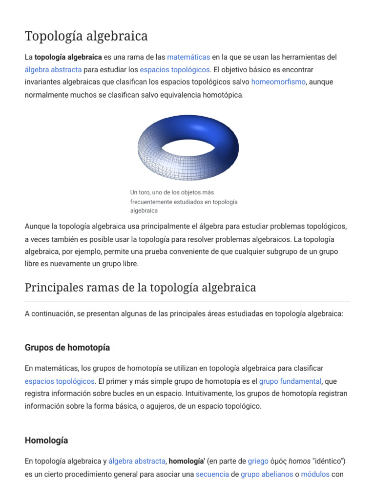 Topología Algebraica - Wikipedia, La Enciclopedia Libre | PDF ...
