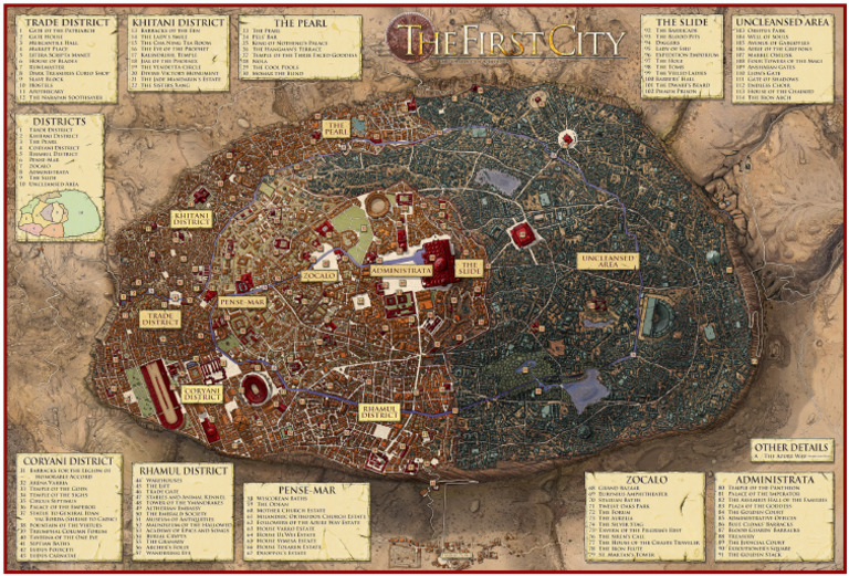 Arcanis 5E - The First City - The Cradle of Empires Map | PDF