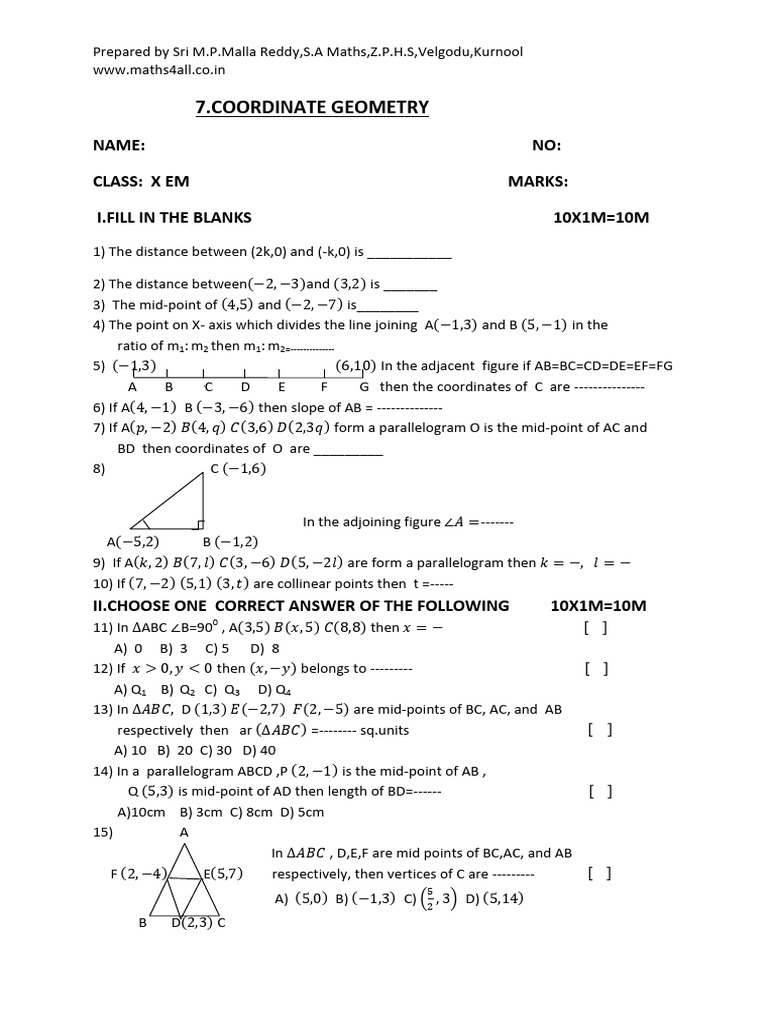 7-COORDINATE GEOMETRY | PDF