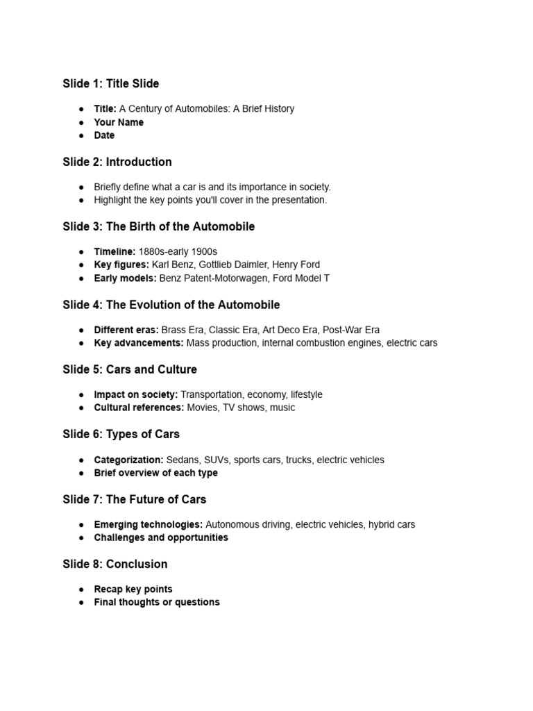 Cars Presentation | PDF