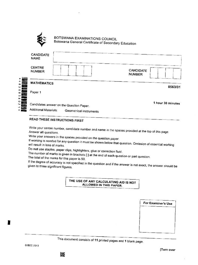 Maths Paper1 | PDF