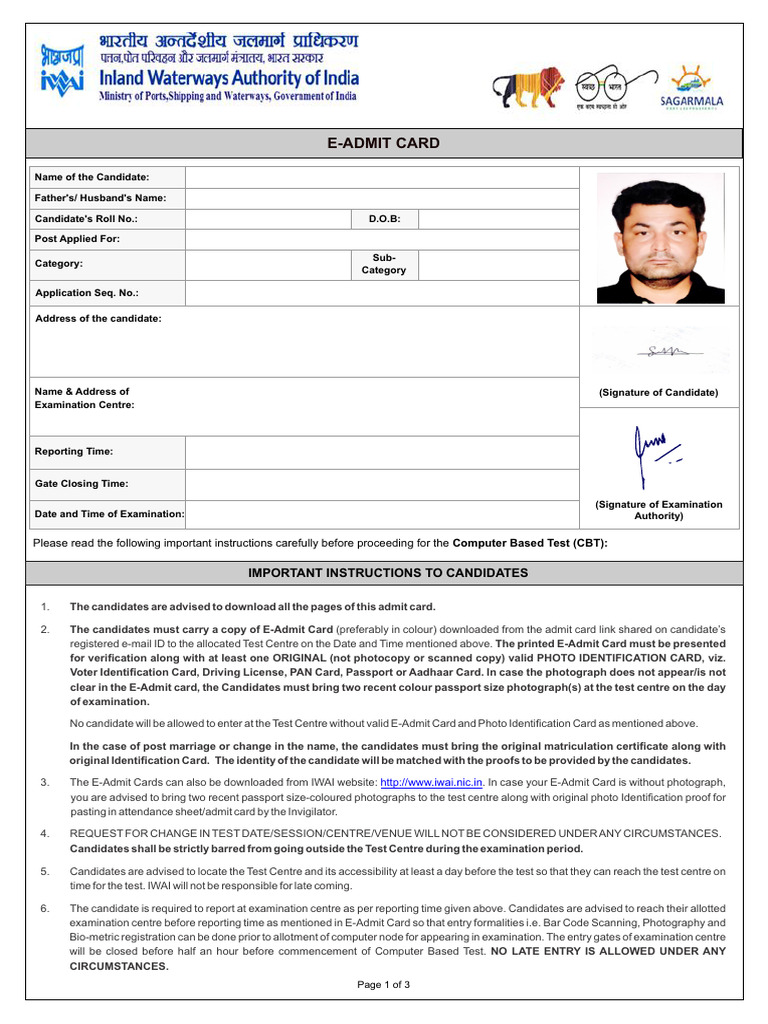 Admit Card | PDF