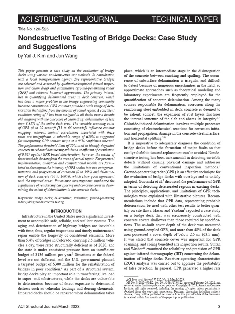 20-490 Nondestructive Testing of Bridge Decks: Case Study and ...