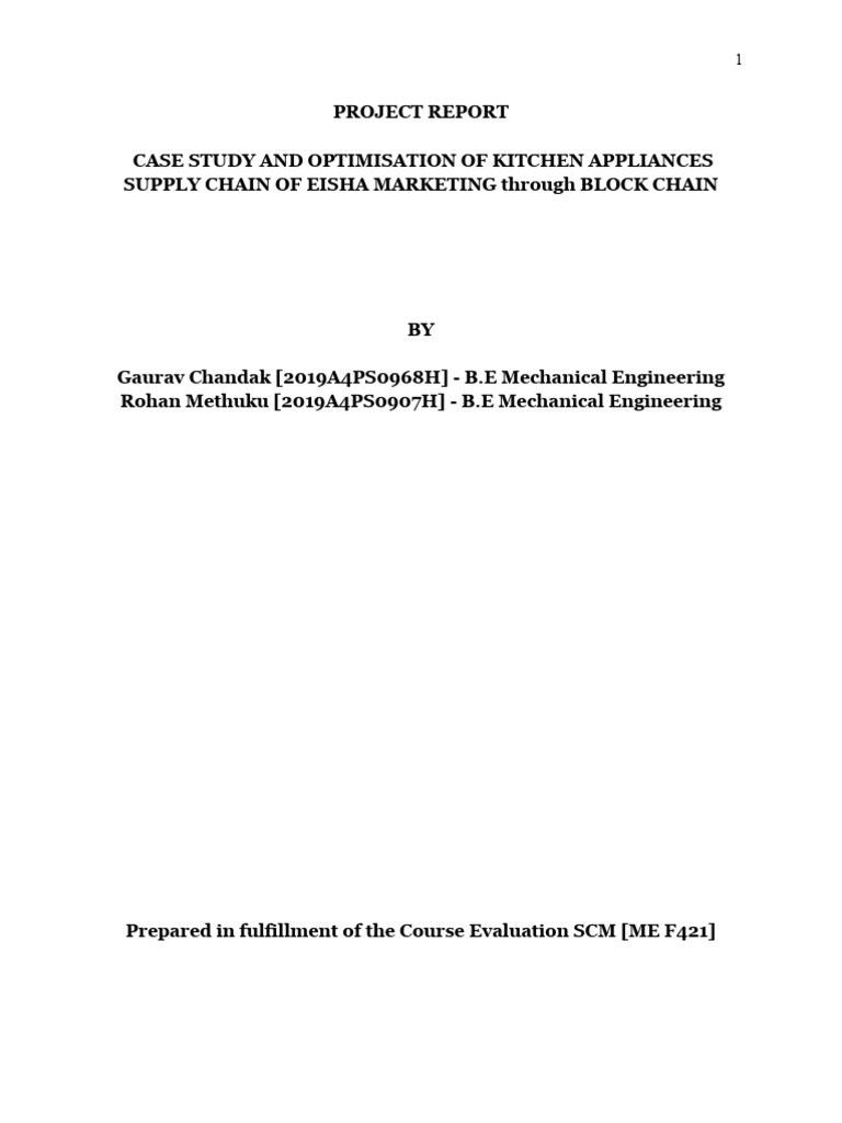 SCM Project | PDF
