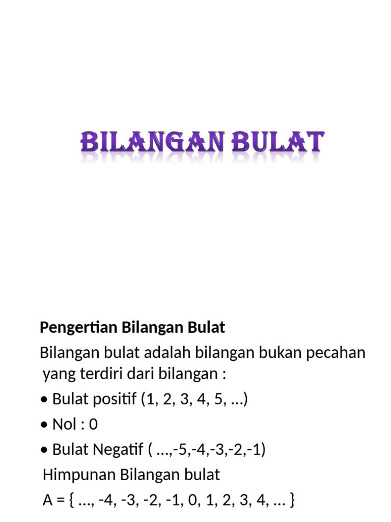 Bilangan Bulat | PDF
