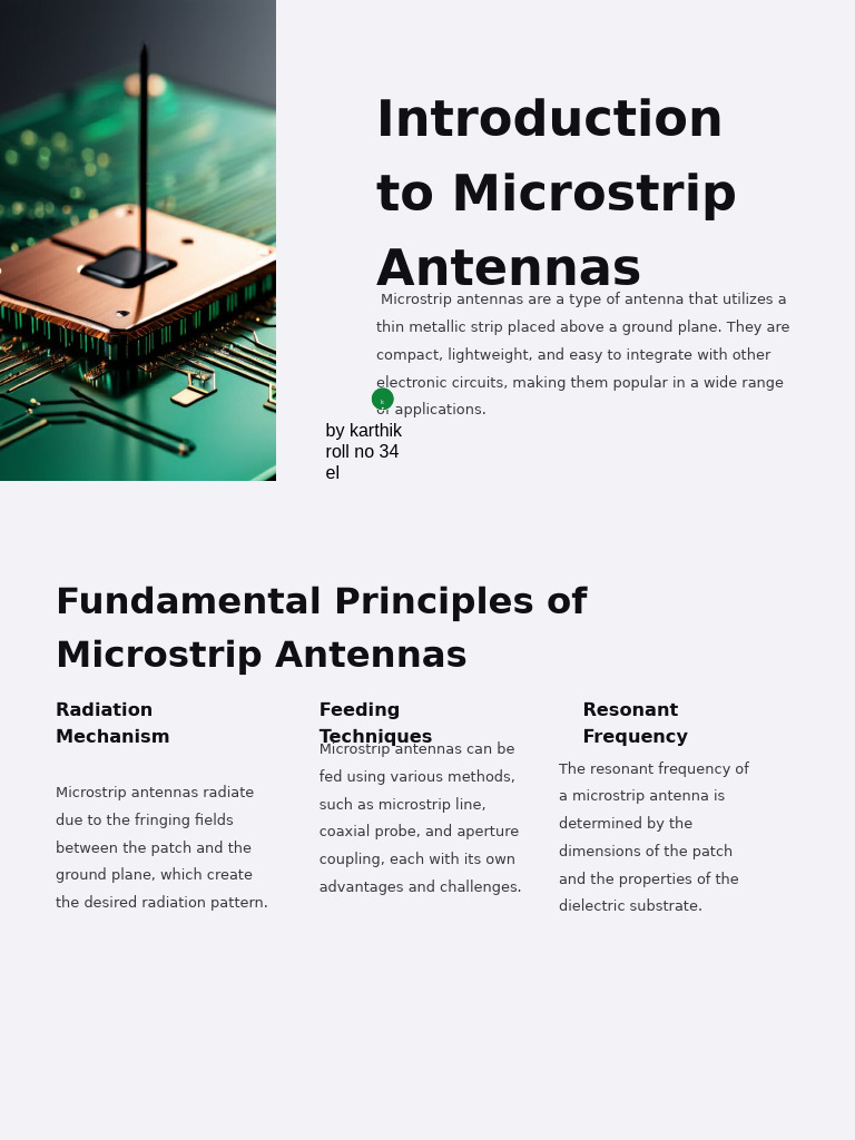 Introduction To Microstrip Antennas | PDF